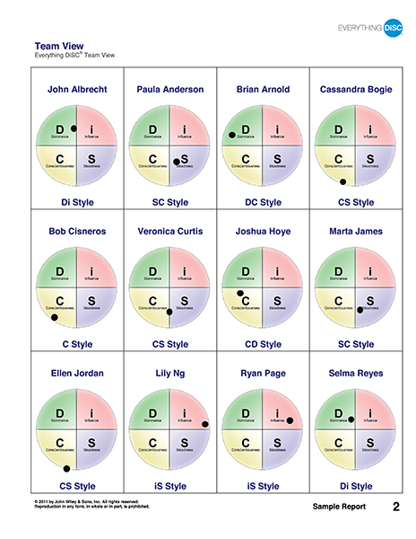Everything DiSC Team View Report – Aegis Learning